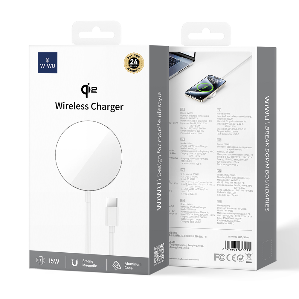 Wiwu Wi-W029 15W Qi2 Magnetic Wireless Charger - Zore Australia